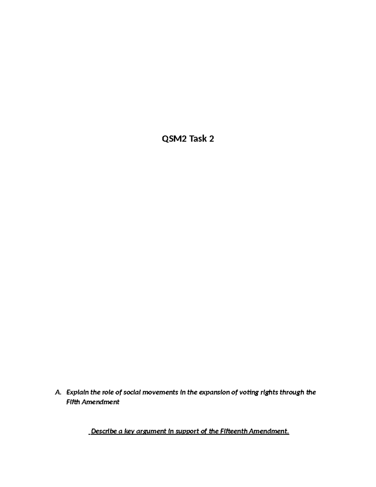 D267 Task 2 - Examining the Role of Social Movements in Voting Rights ...