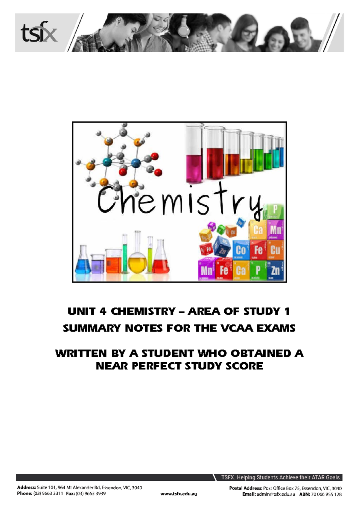 U4 AOS1 Chemistry Summary Notes - VCE Unit 3/4 Exam Prep - Studocu