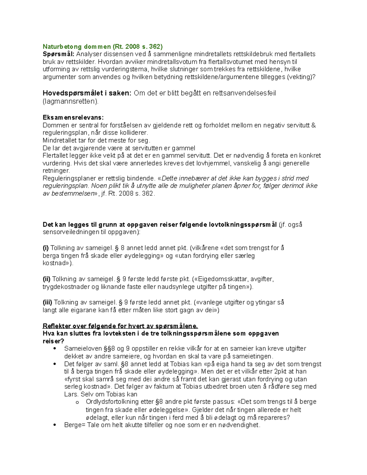 Naturbetong dommen analyse jur 1211 - Naturbetong dommen (Rt. 2008 s ...