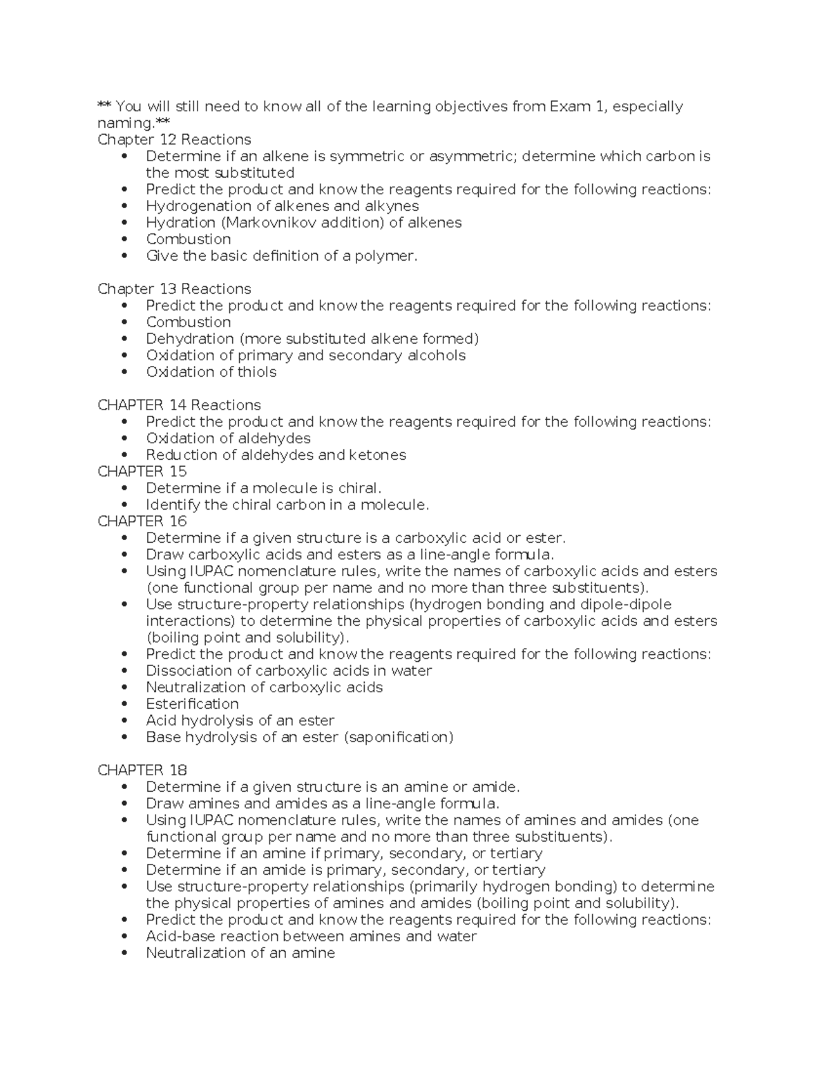 Organic Chemistry Reaction Mechanisms and Chapter Summaries for Course ...