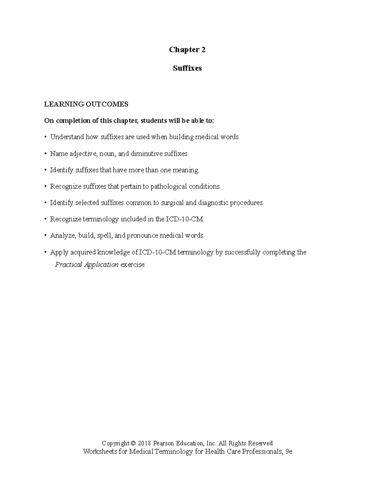 Medical Terminology: Chapter 2 Suffixes Worksheet - Study Guide - Studocu