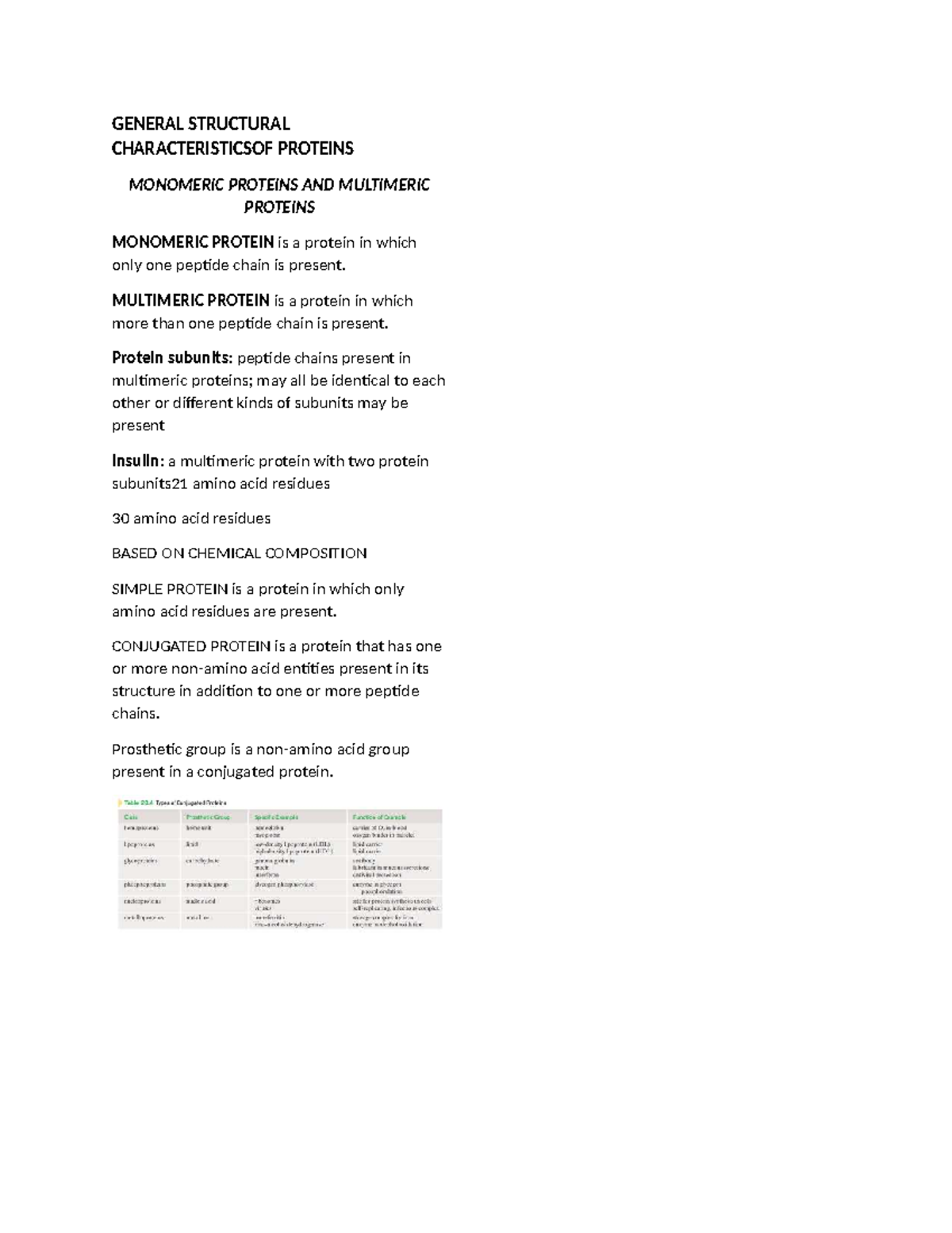 General Structural Characteristics of Proteins: Monomeric & Multimeric ...