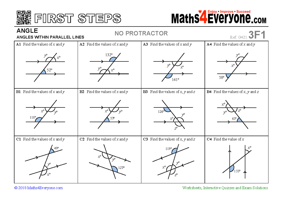 First Steps: Angles Within Parallel Lines (MATH101) - Studocu