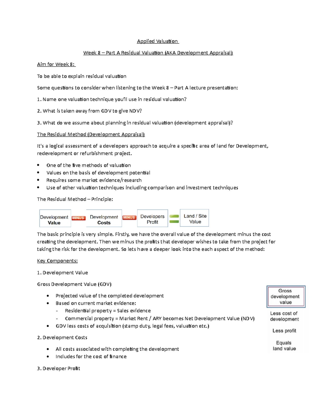 (Part A) - Traditional Investment Valuation Introduction to Term ...