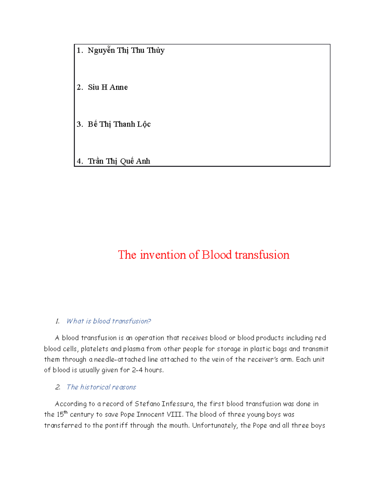 Medical Breakthroughs in Blood Transfusion & Prosthetic Innovations ...