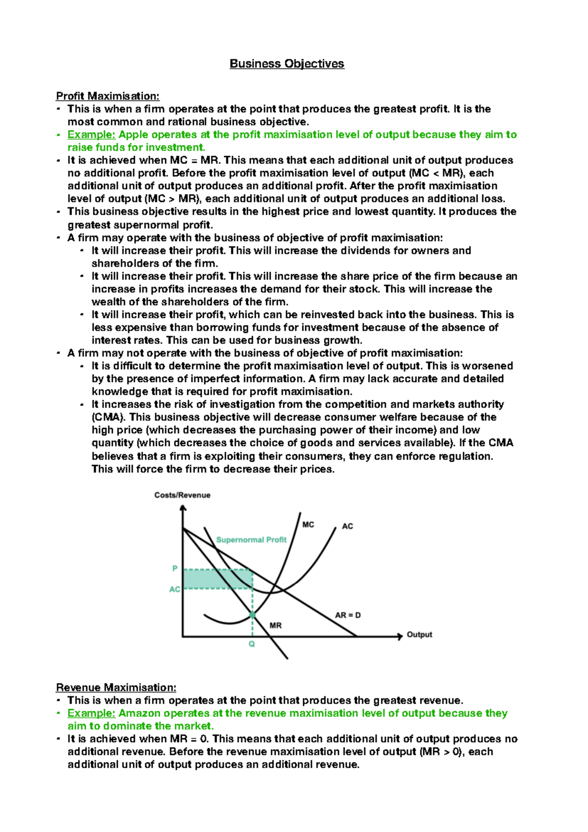 Economics - Business Objectives: Profit, Revenue, and Sales ...