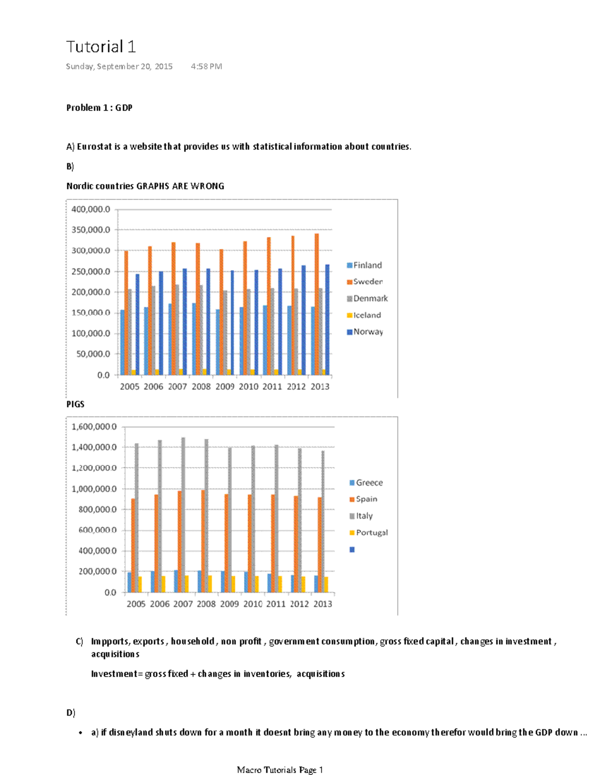Tutorial work - 1-7 - Solutions - Macroeconomics - Tutorial 1 Sunday ...
