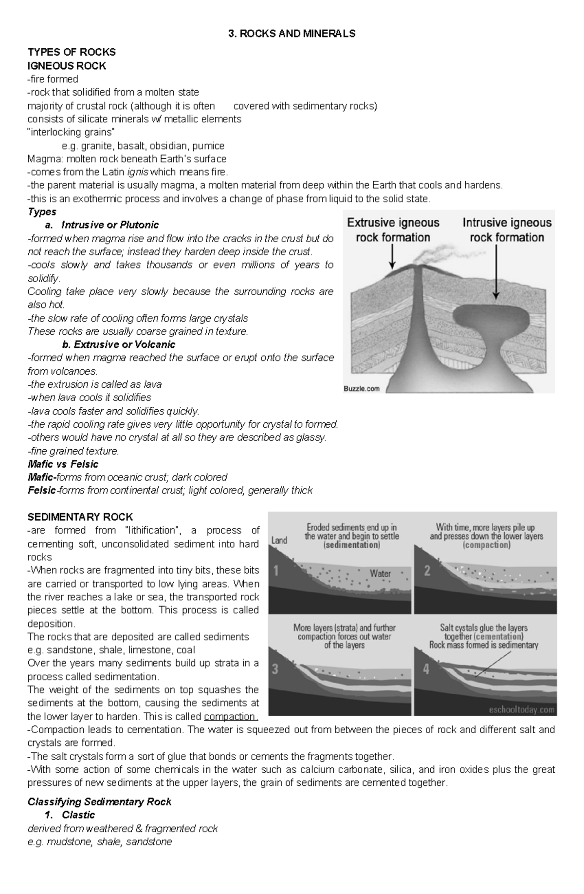 Rocks and Minerals Overview - Types, Classifications & Properties - Studocu