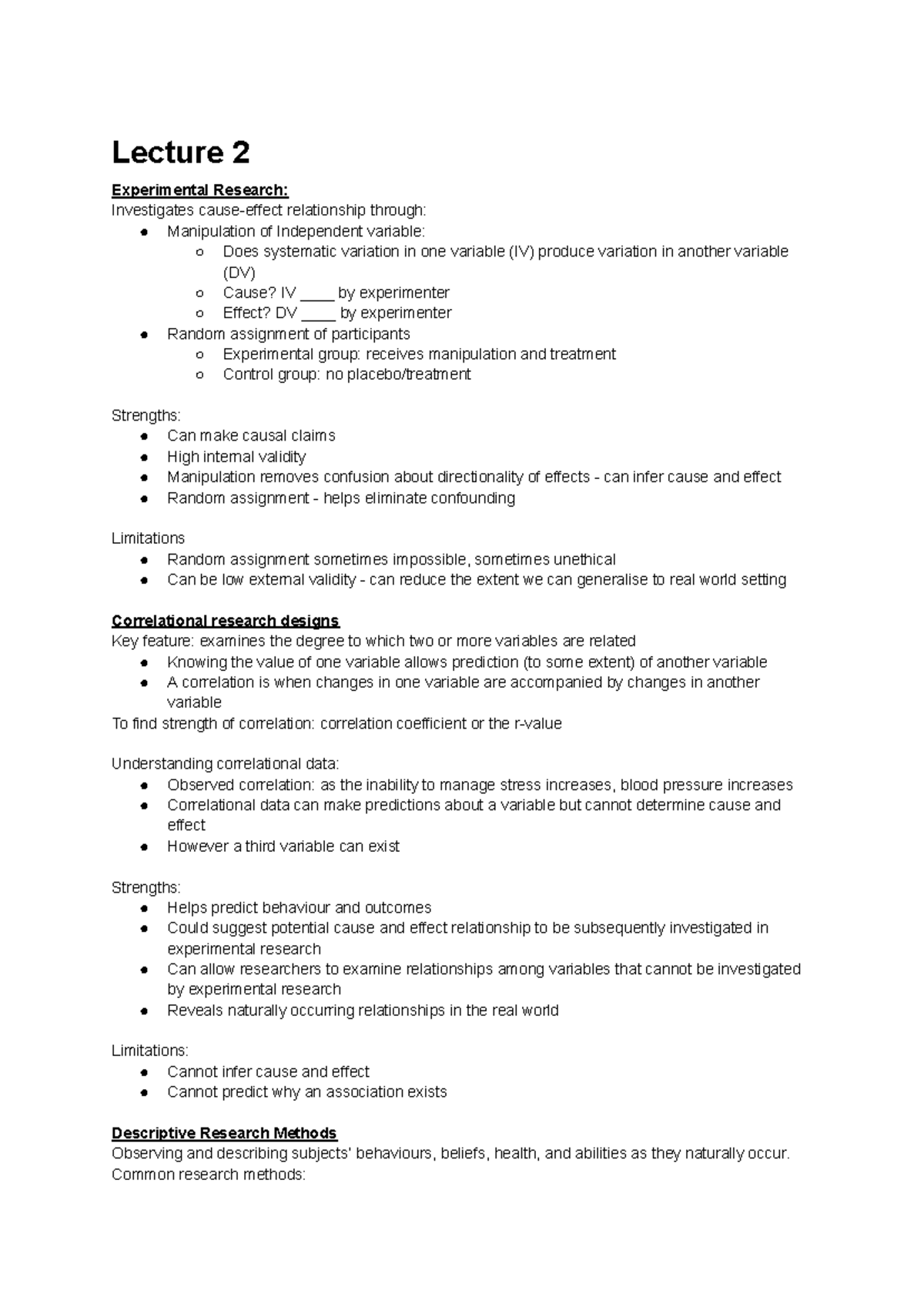 Hlthpsych 122: Comprehensive Notes on Psychological Research Methods ...