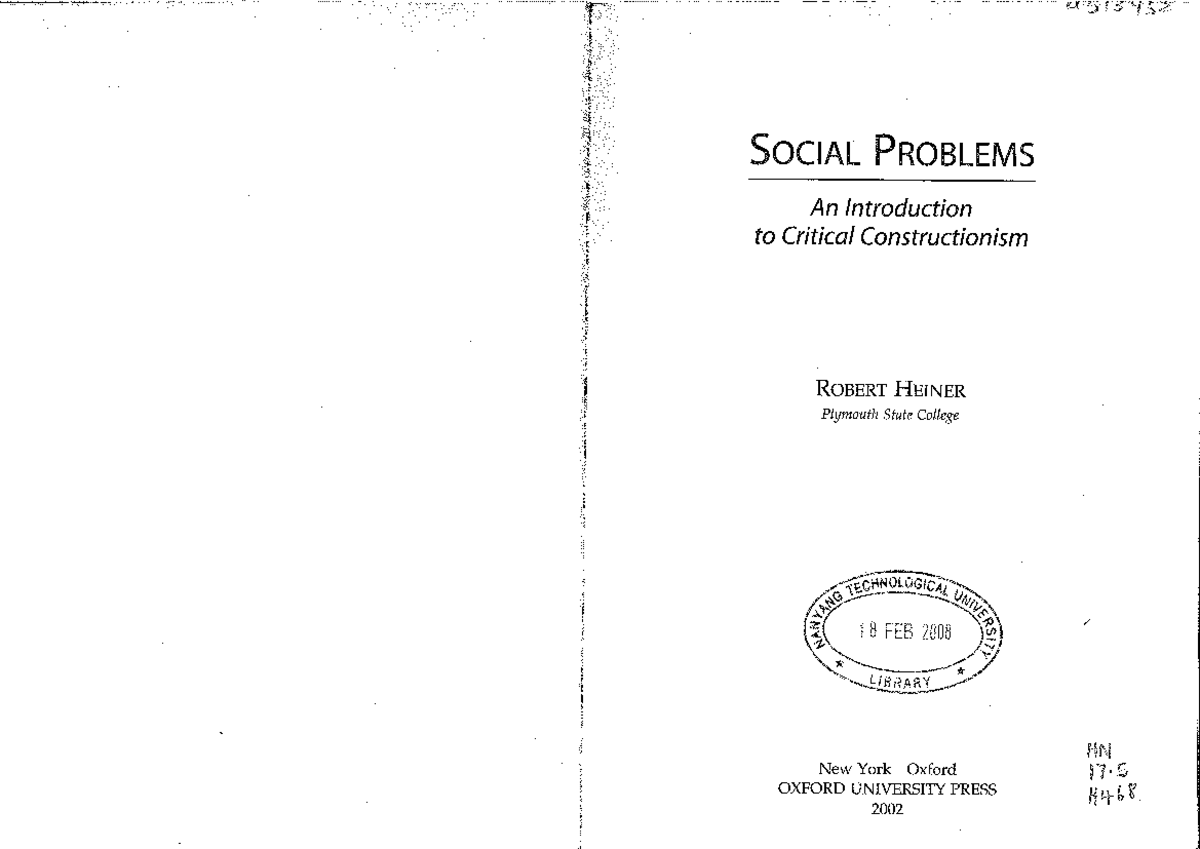 WK1 HS1003 Introduction to Sociology of Social Problems - Studocu