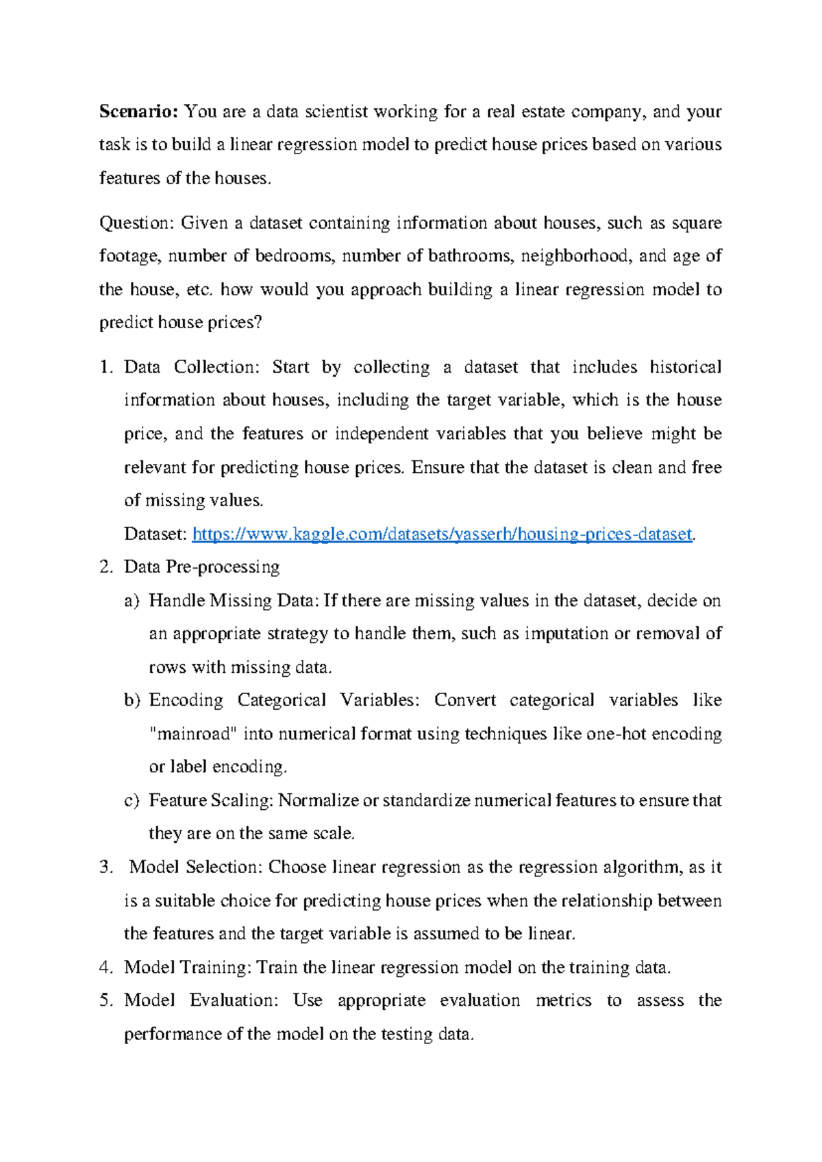 Lab 3: Building a Linear Regression Model for House Prices - Studocu