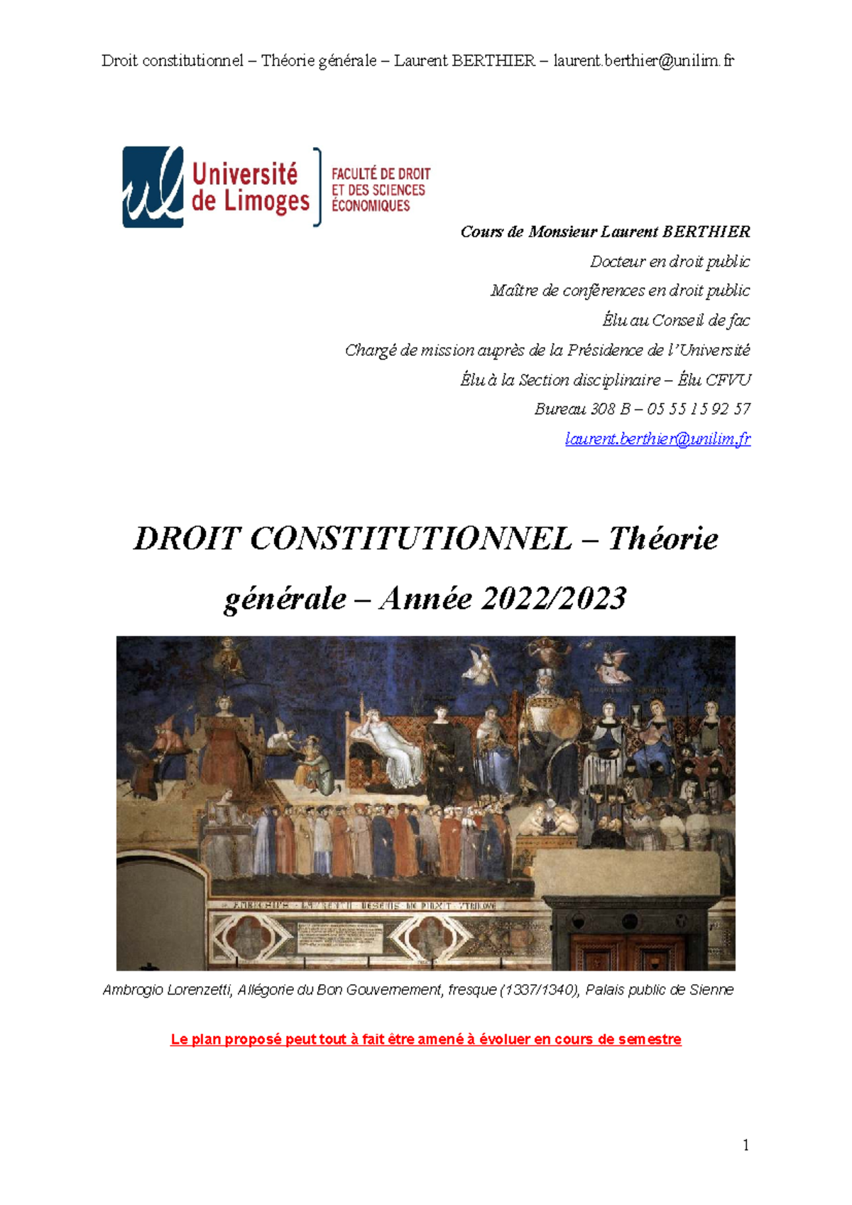 Cours de Droit Constitutionnel 1 - Théorie Générale par Laurent ...