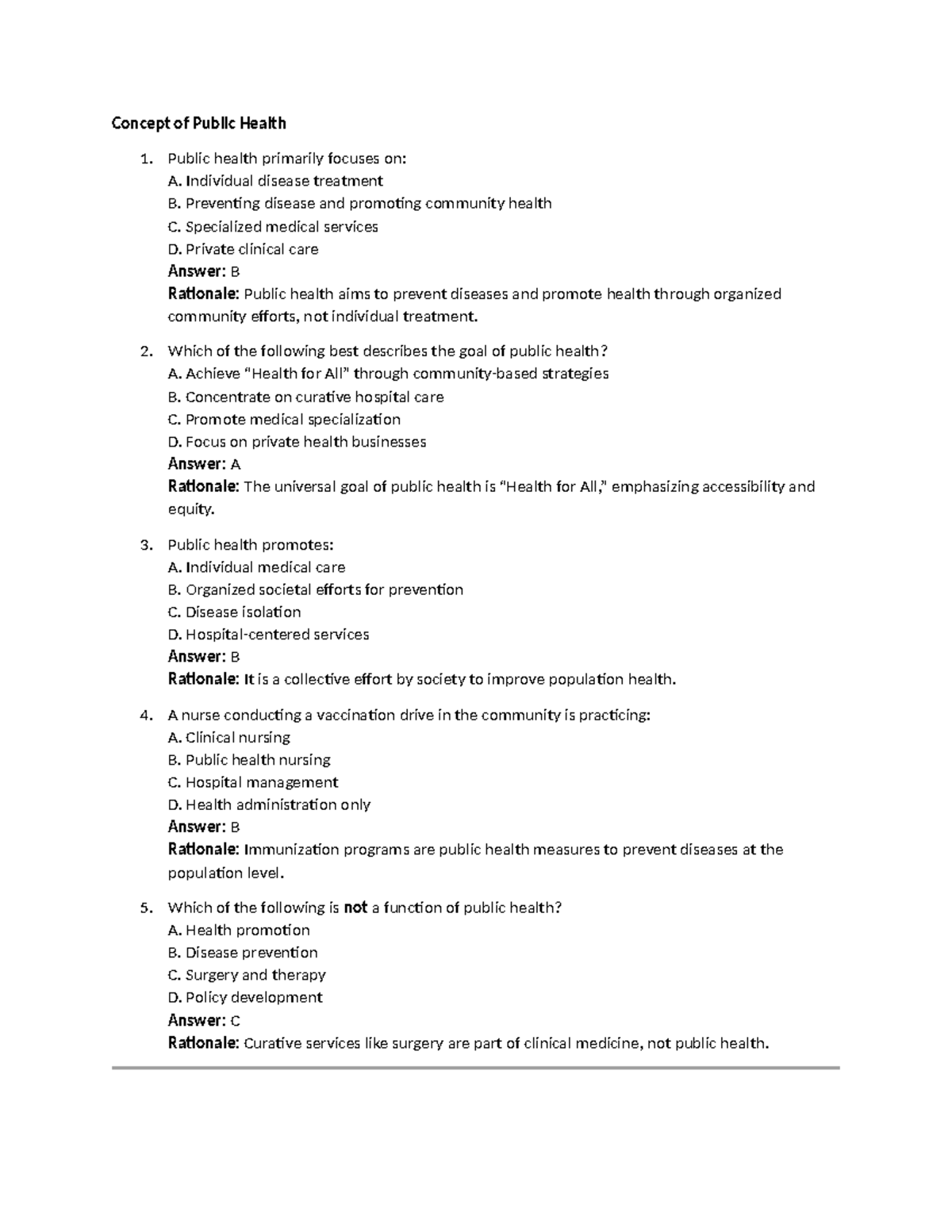 Concept of Public Health: Key Principles and Community Nursing Insights ...
