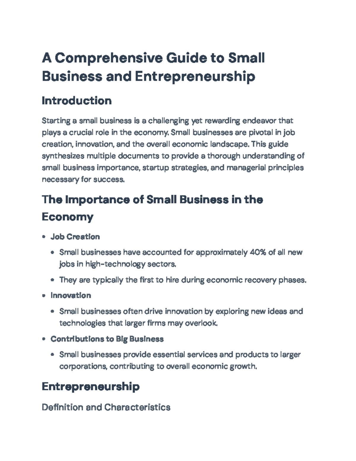 A Comprehensive Guide to Small Business and Entrepreneurship Strategies ...