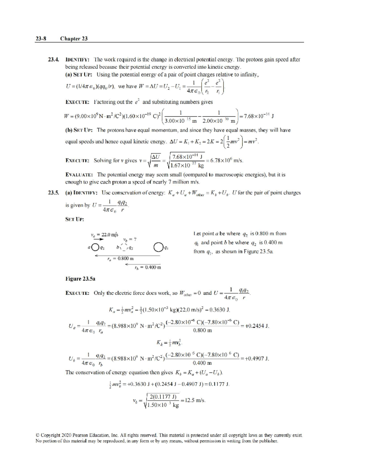 Chapter 23: Electrical Potential Energy and Kinetic Energy Analysis ...