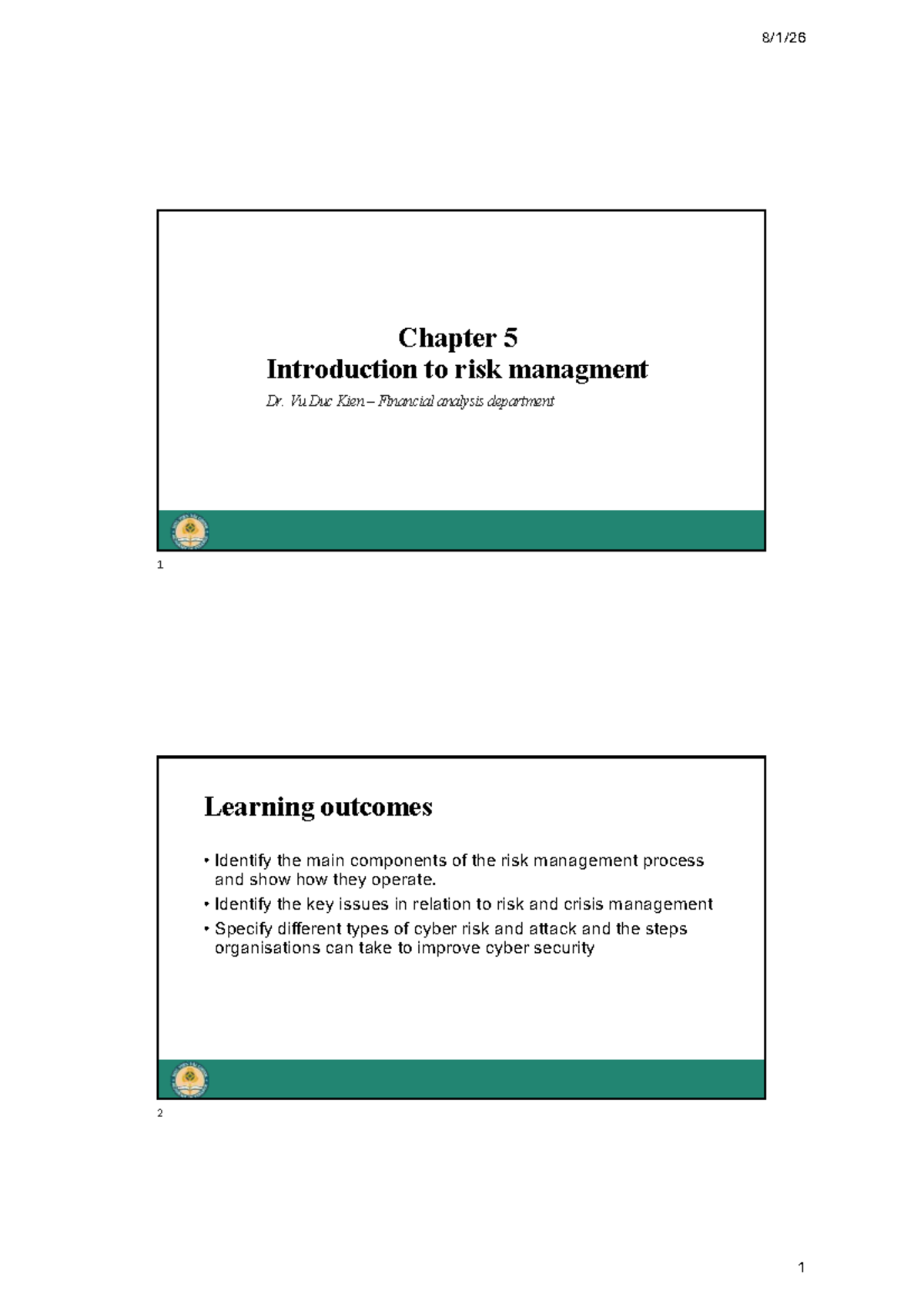 BTF 5: Introduction to Risk Management and Cyber Security Concepts ...
