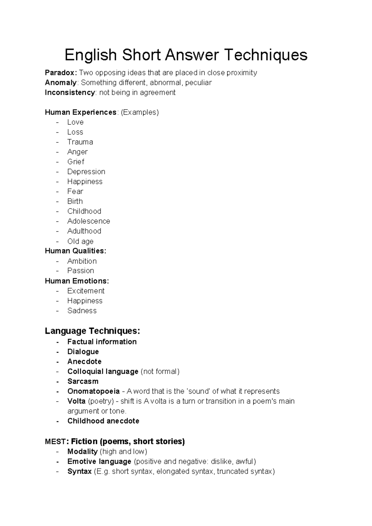 English Short Answer Techniques: Key Concepts and Language Tools - Studocu