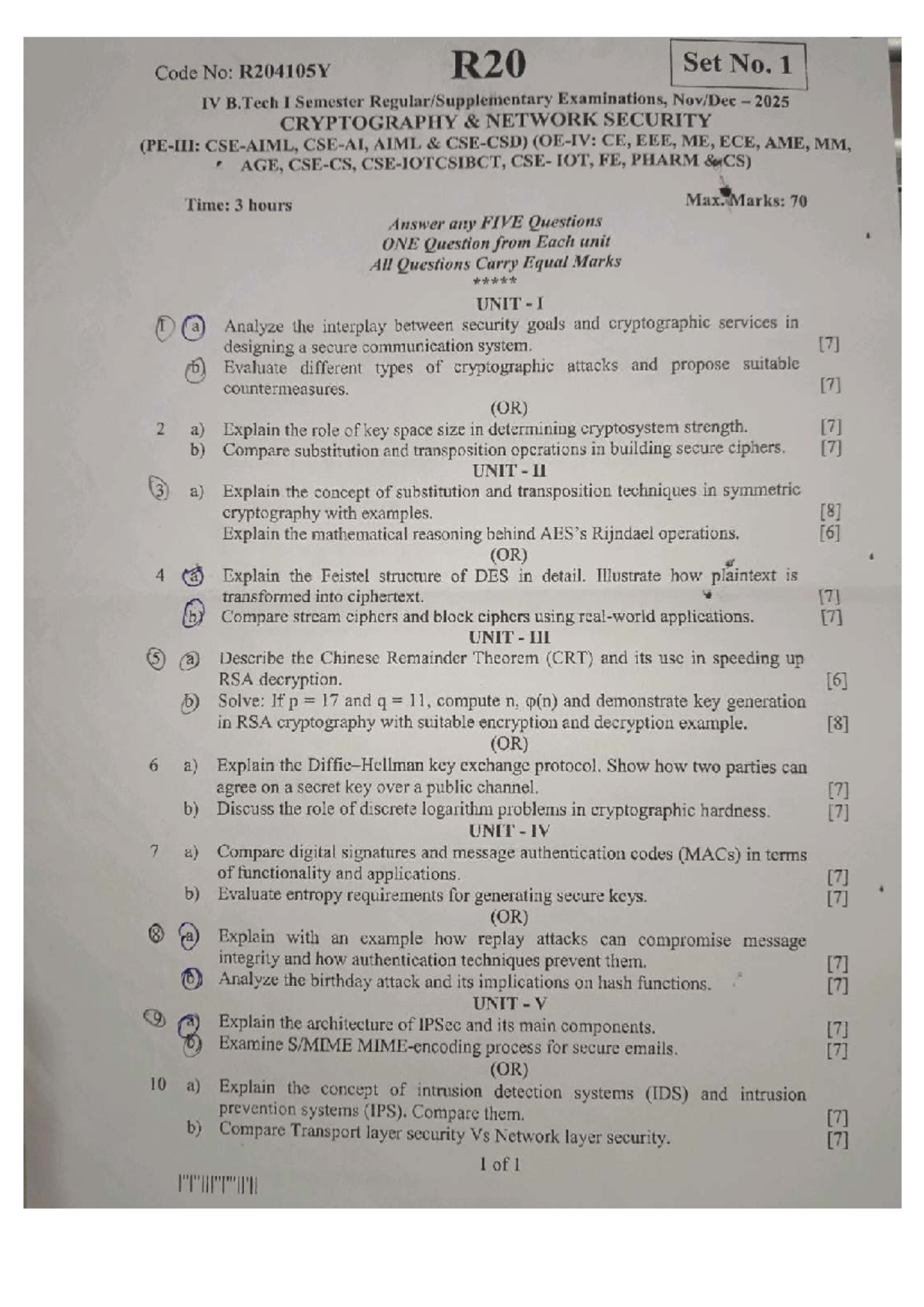CNS Previous Question Papers 2025 - CSE (Artificial Intelligence and ...