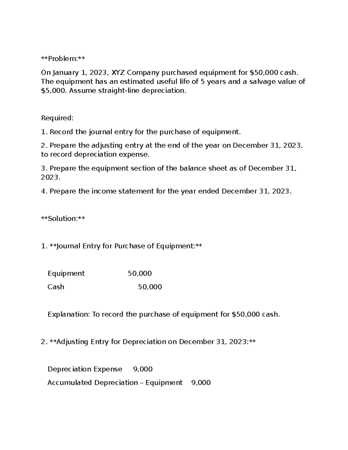 ACCOUNTING PROBLEMS AND EXPLANATION by BSA Students - Problem: On ...