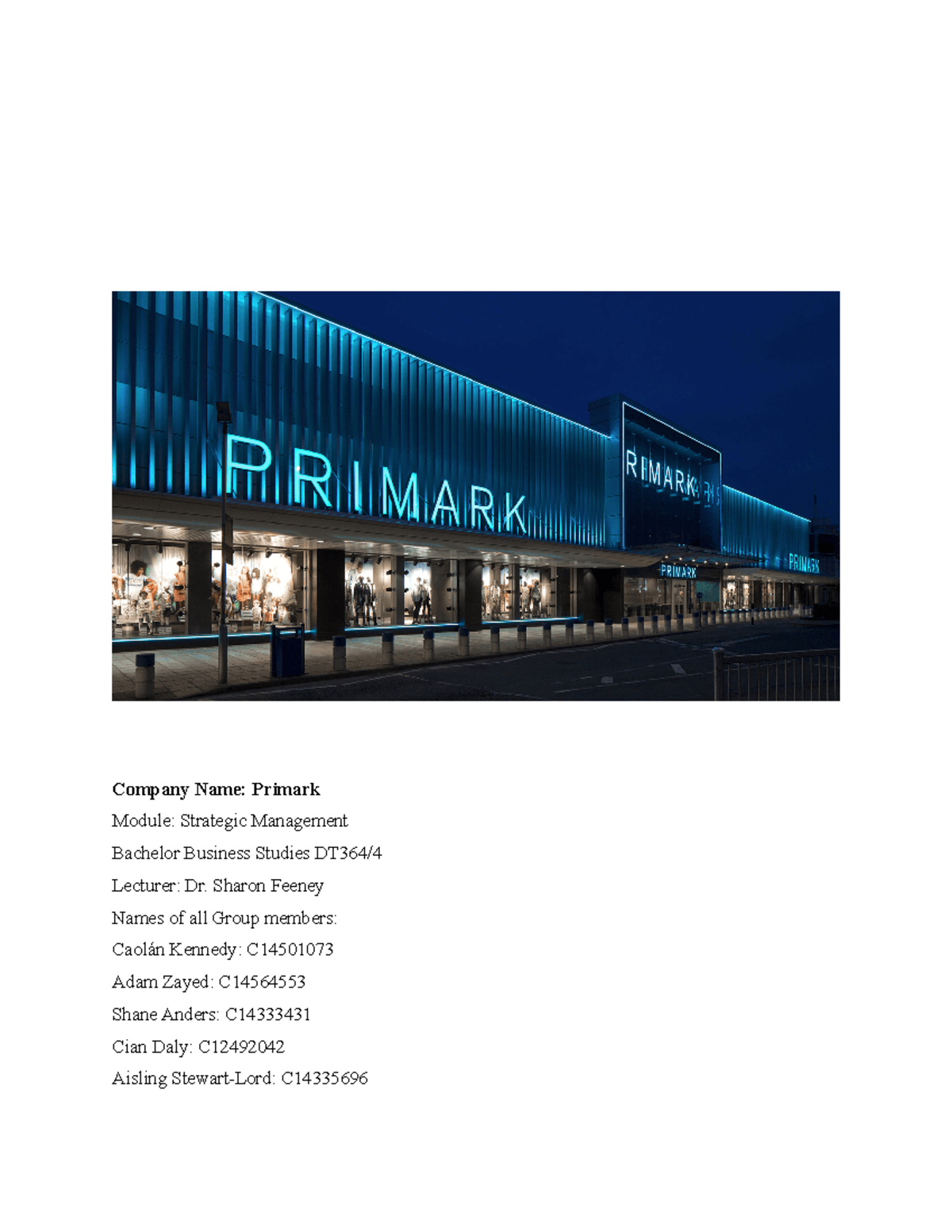 Strategic Management Analysis of Primark - Bachelor Business Studies ...