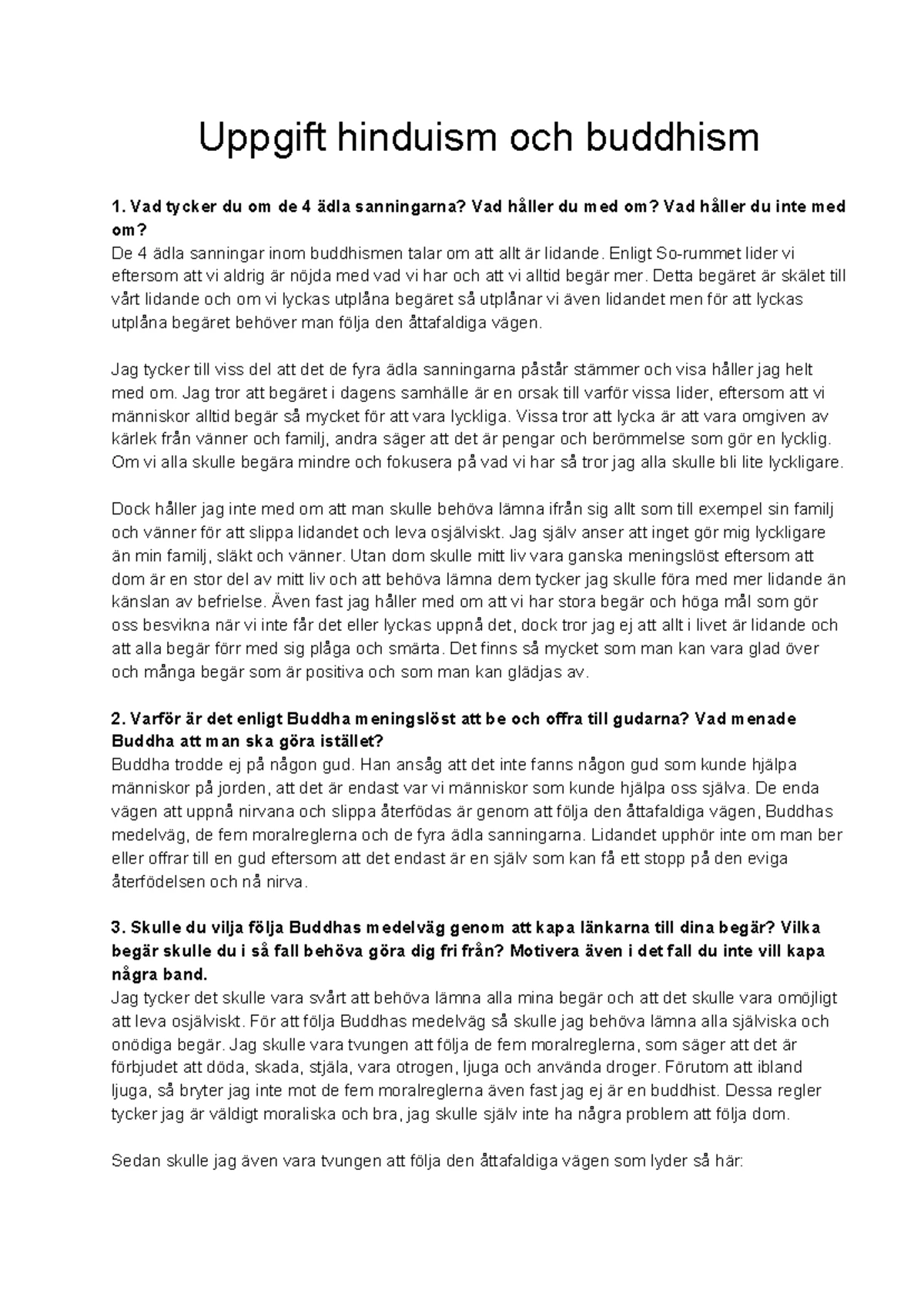 Hinduismens centrala begrepp och kastsystemets påverkan i Indien - Studocu