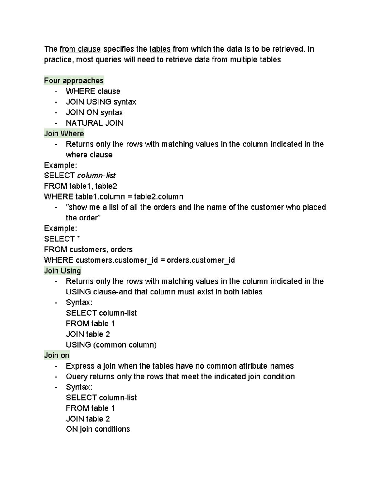 SQL 101: Best Practices for Data Retrieval & Management - Studocu