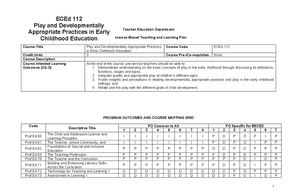 ECEd 112 Syllabus: Play and Developmentally Appropriate Practices in ...