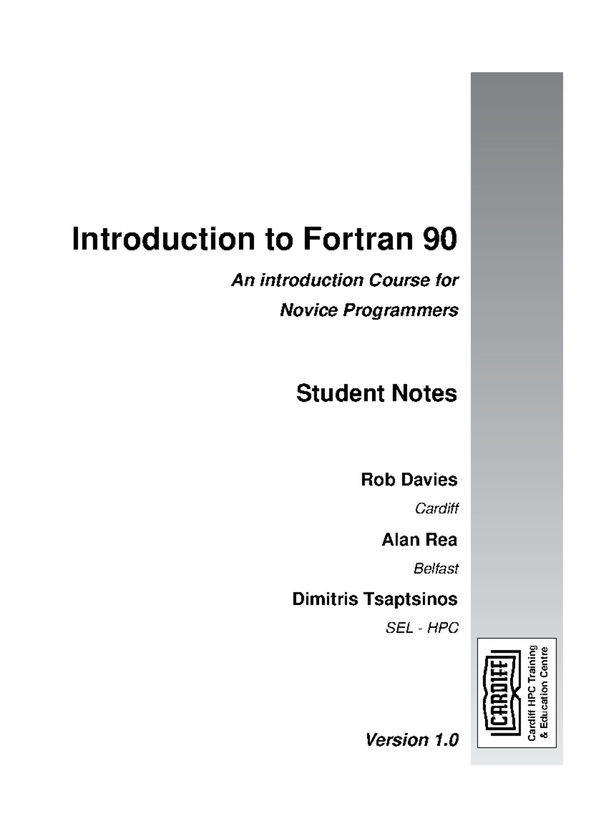 Fortran 90 Introductory Course Notes for Novice Programmers - Studocu