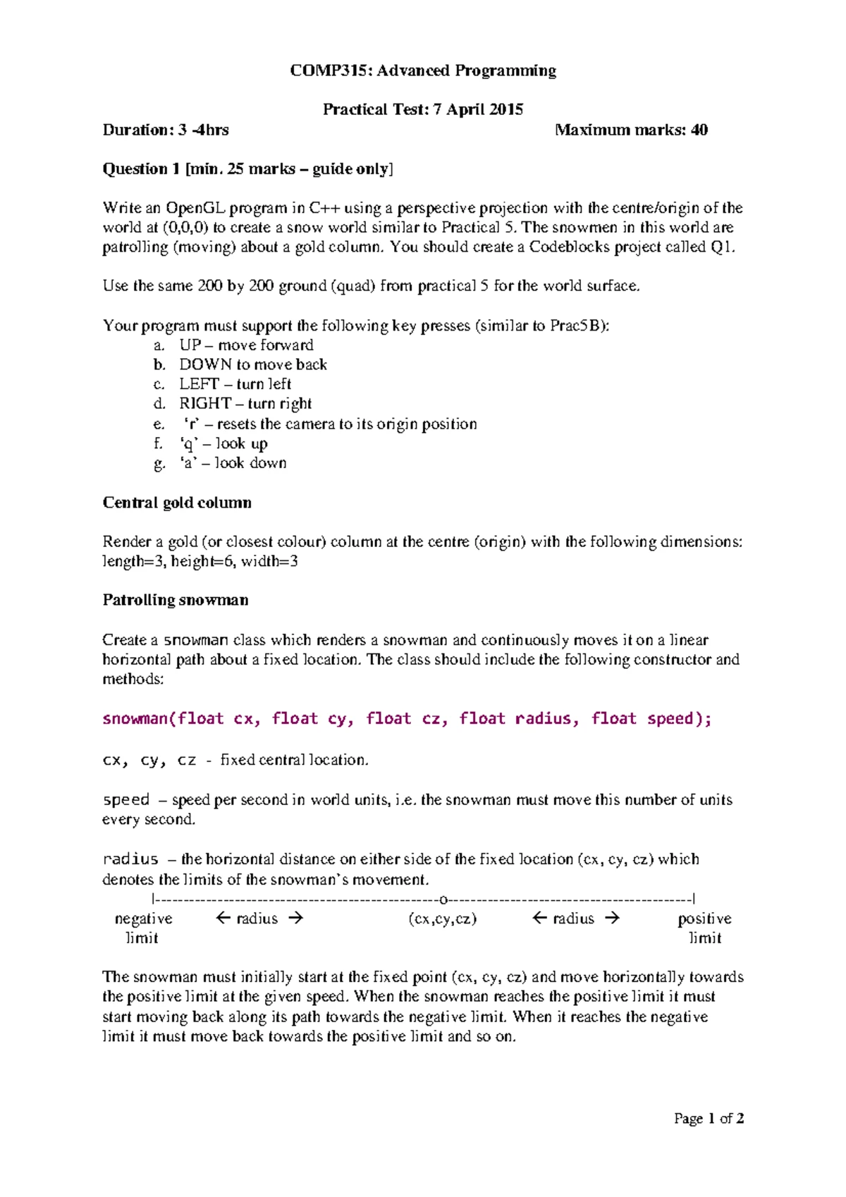 COMP 315: Advanced Programming Course Outline - 2025 - Studocu