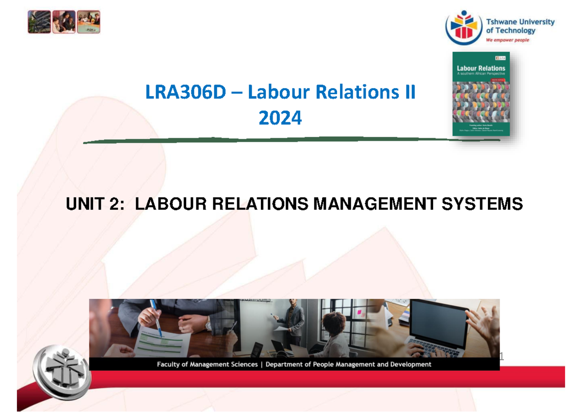 LRA306D: Unit 2 Overview of Labour Relations Management Systems - Studocu