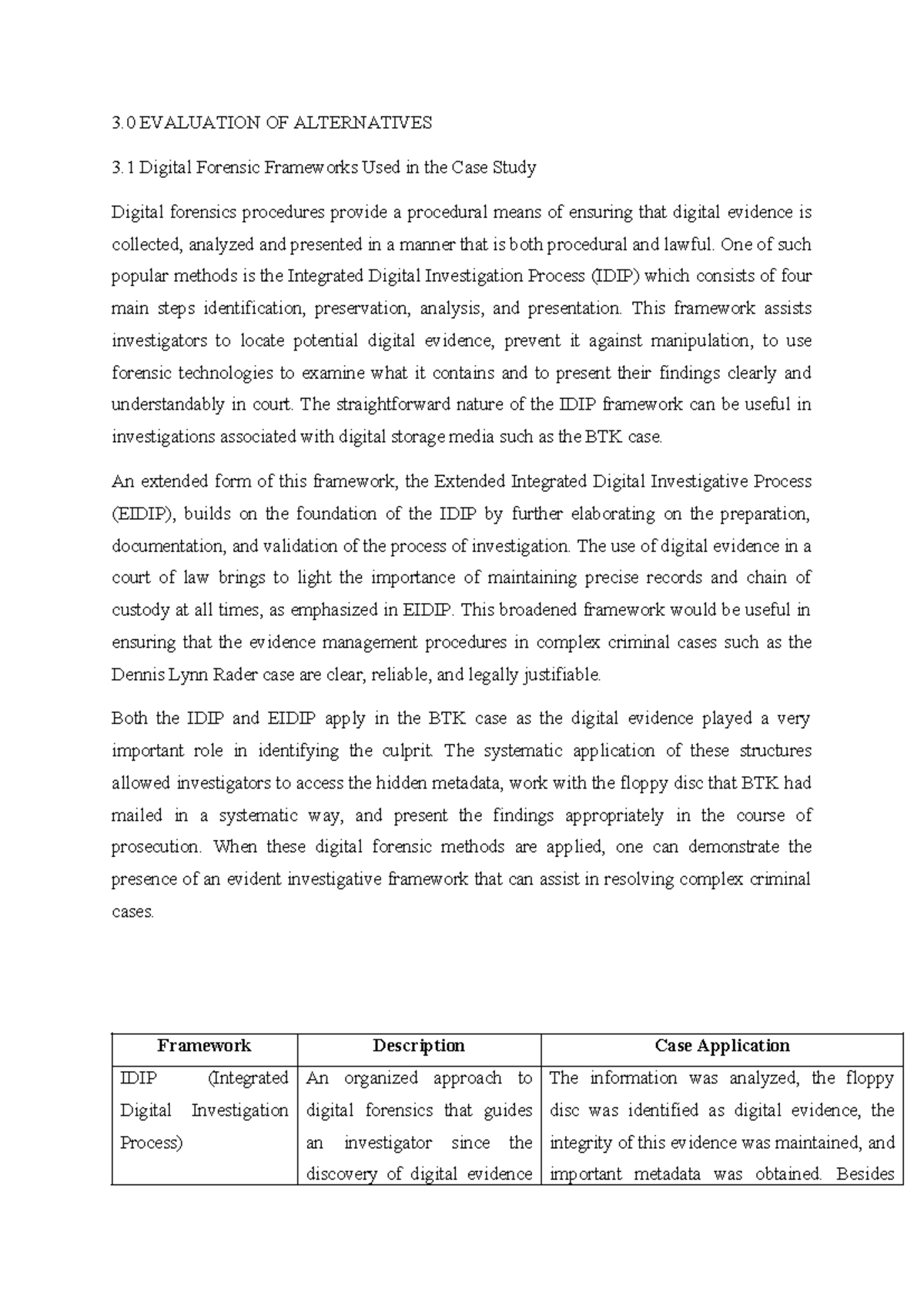 Digital Forensic Frameworks in the BTK Case Study (3.4) - Studocu