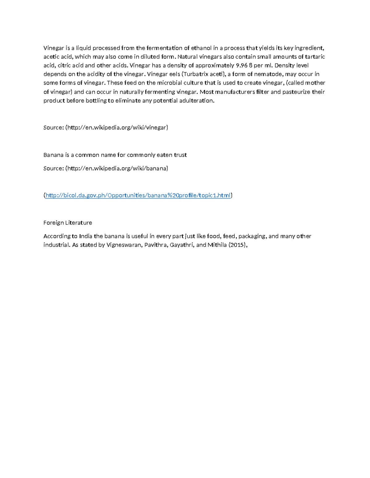 RRL Summary: The Science and Uses of Vinegar - Studocu