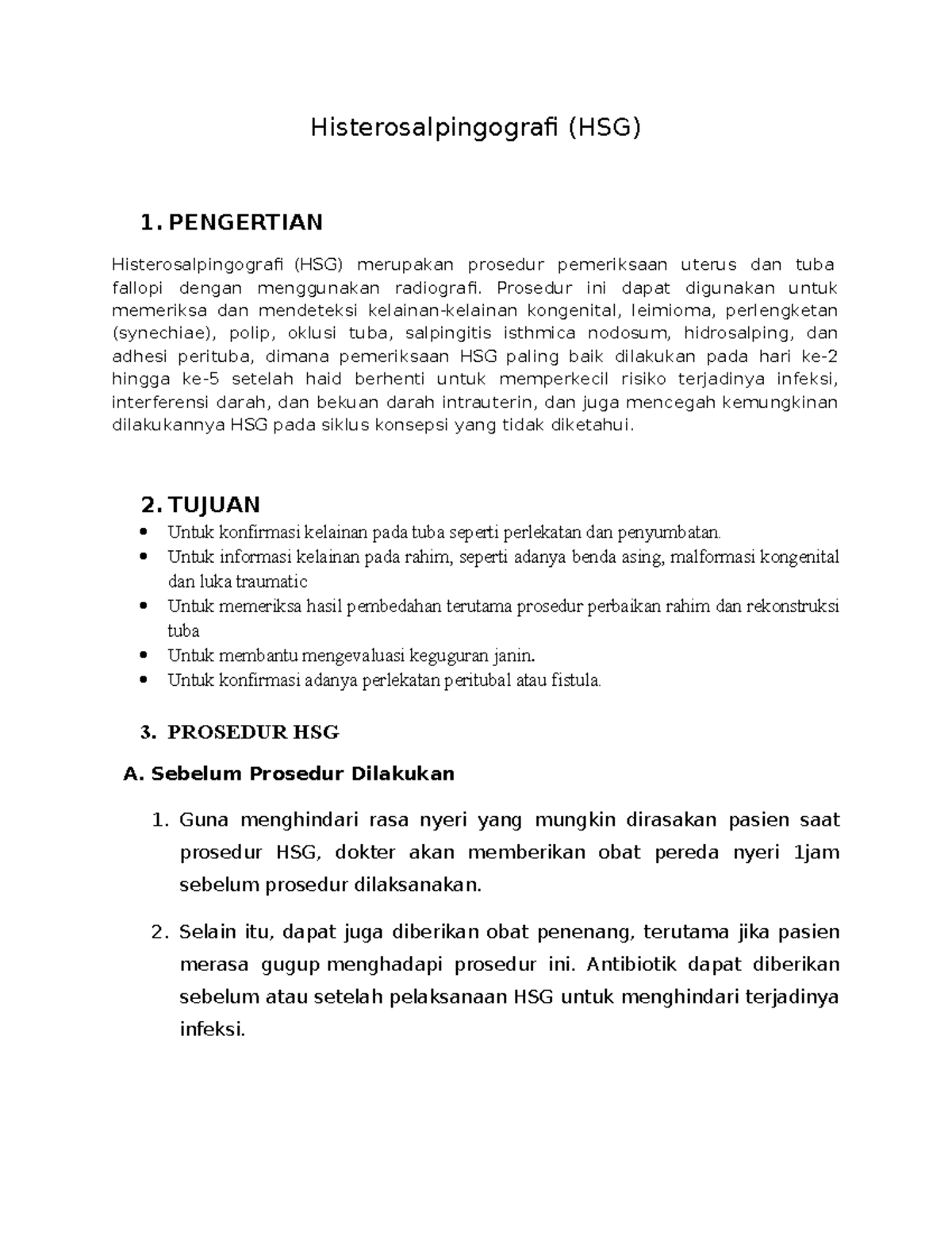 Dasar-Dasar Histerosalpingografi (HSG): Prosedur, Tujuan, dan Manfaat ...