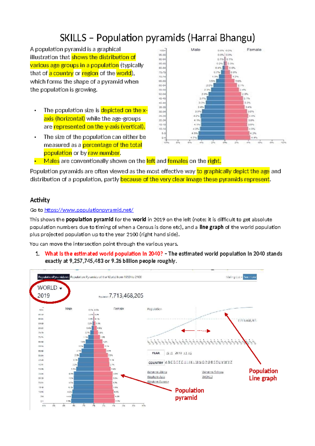 Population Pyramids: A Study in Demographics (Geography) - Studocu