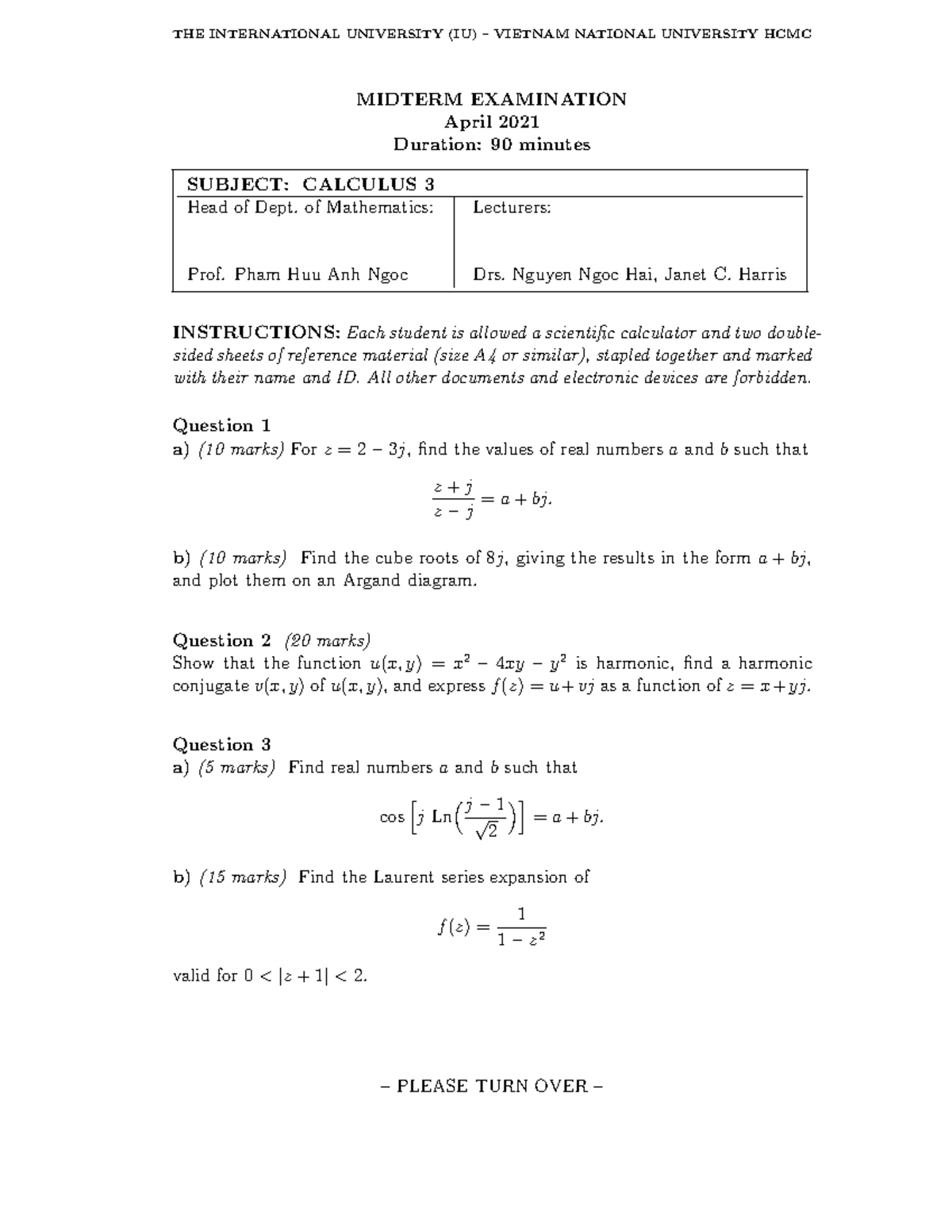 Cal 3 IU Midterm Exam April 2021 - Full Question Set - Studocu