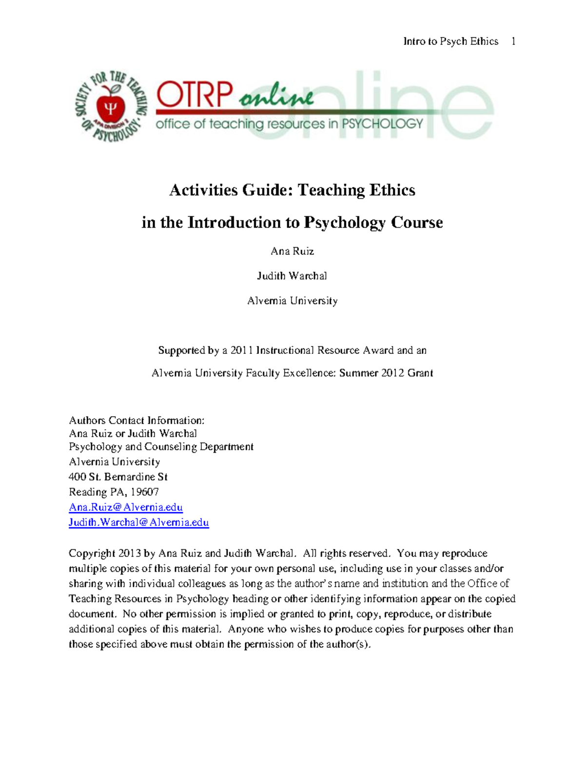 Ethics activities - nothing - Activities Guide: Teaching Ethics in the ...