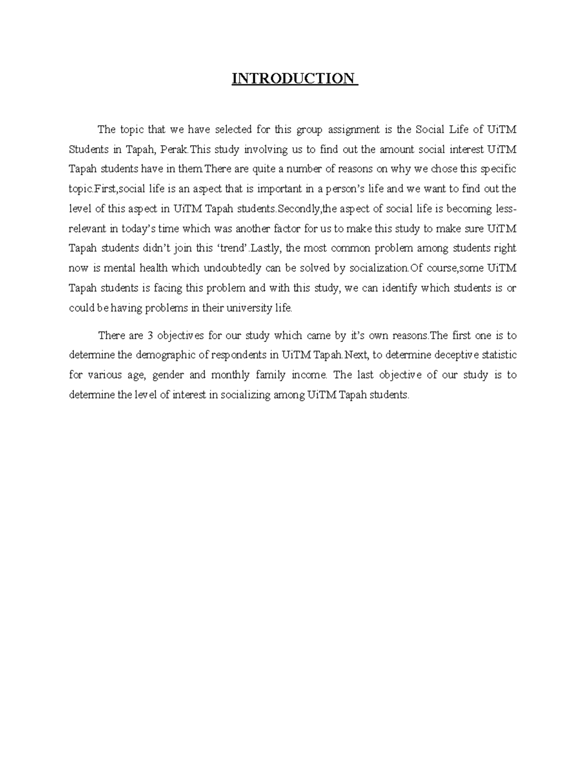 Introduction - Intro - INTRODUCTION The topic that we have selected for ...
