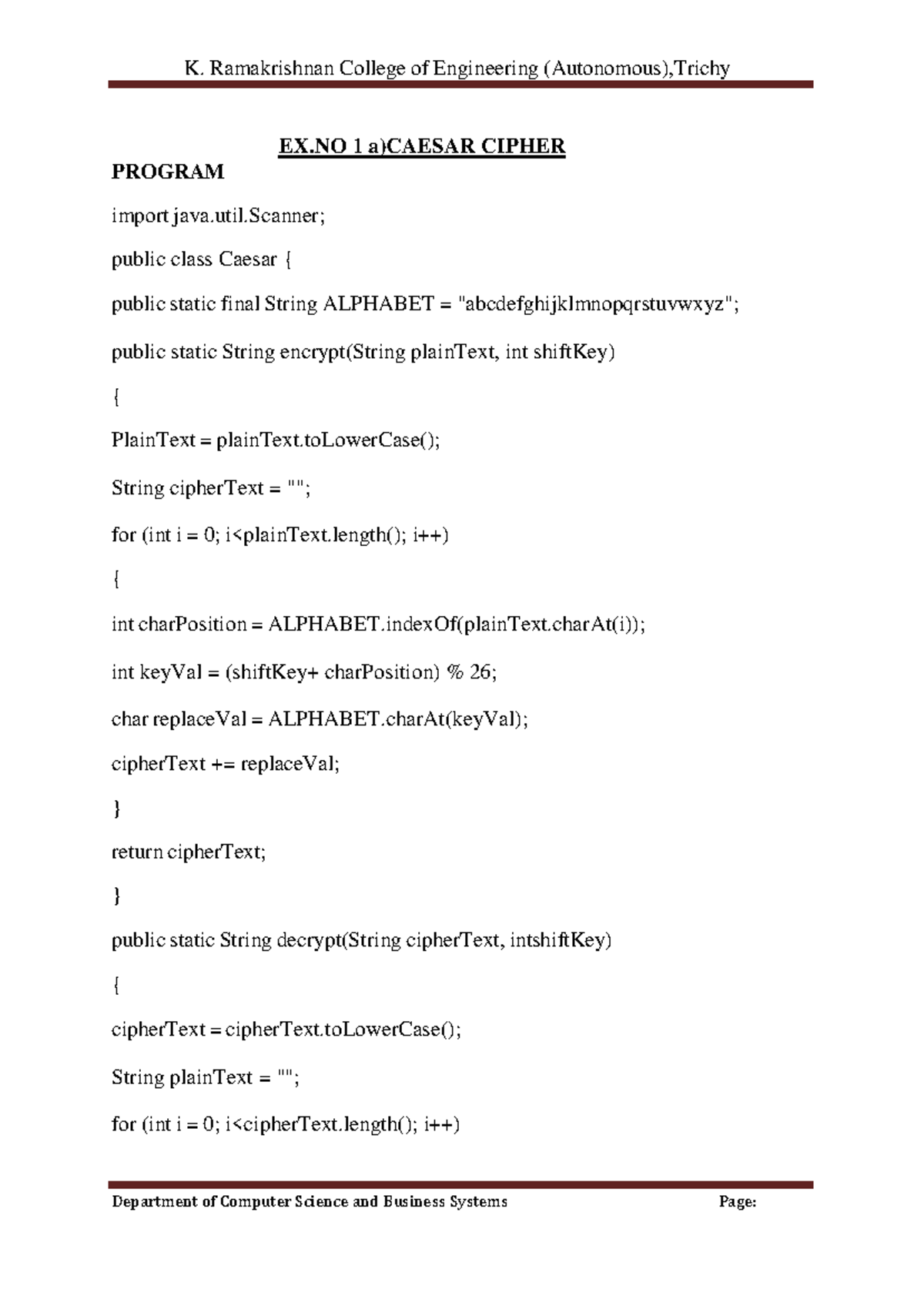 A13e0747 a636 455e a1a1 4125502 d598e - EX 1 a)CAESAR CIPHER PROGRAM ...