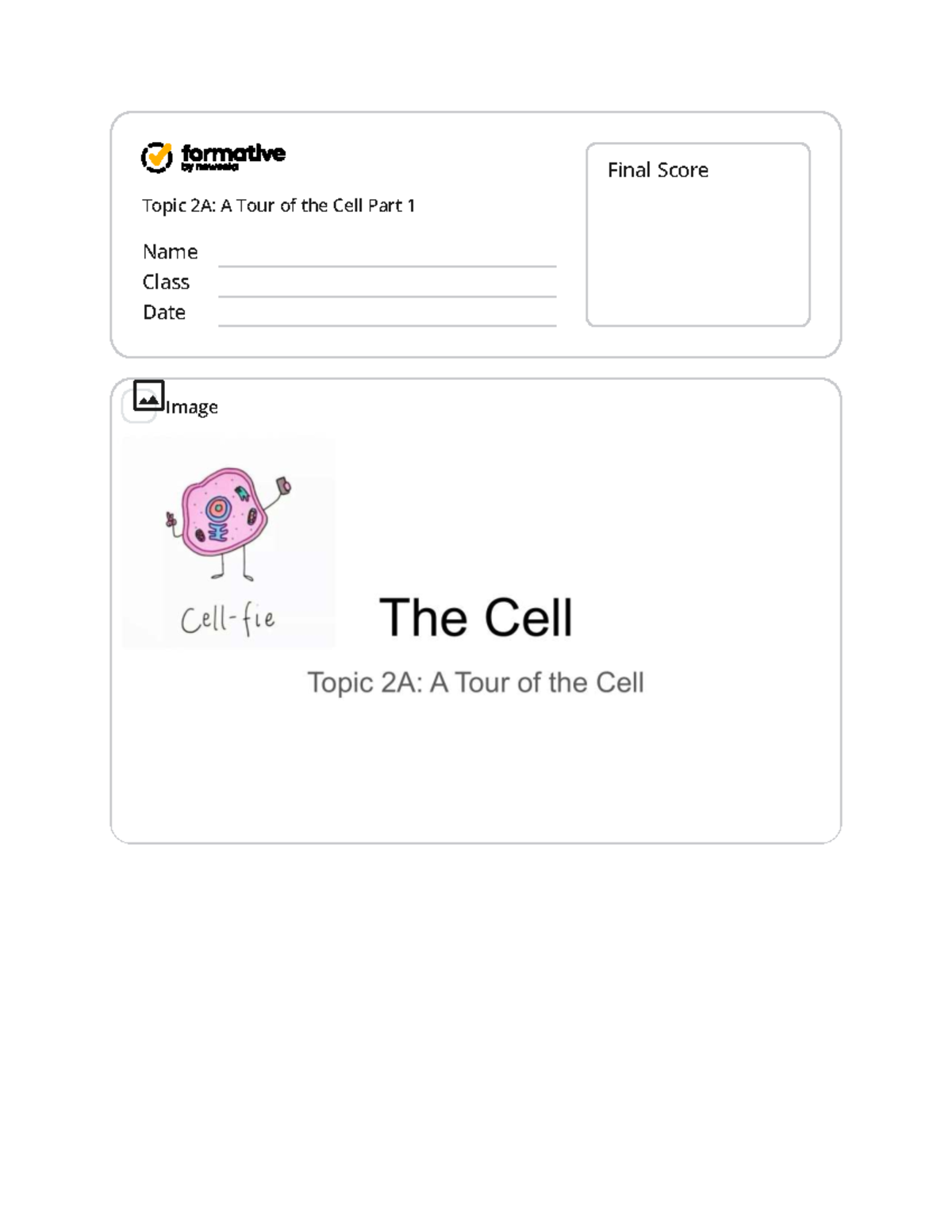 Final Exam Notes: Cell Biology - Topic 2A Overview - Studocu