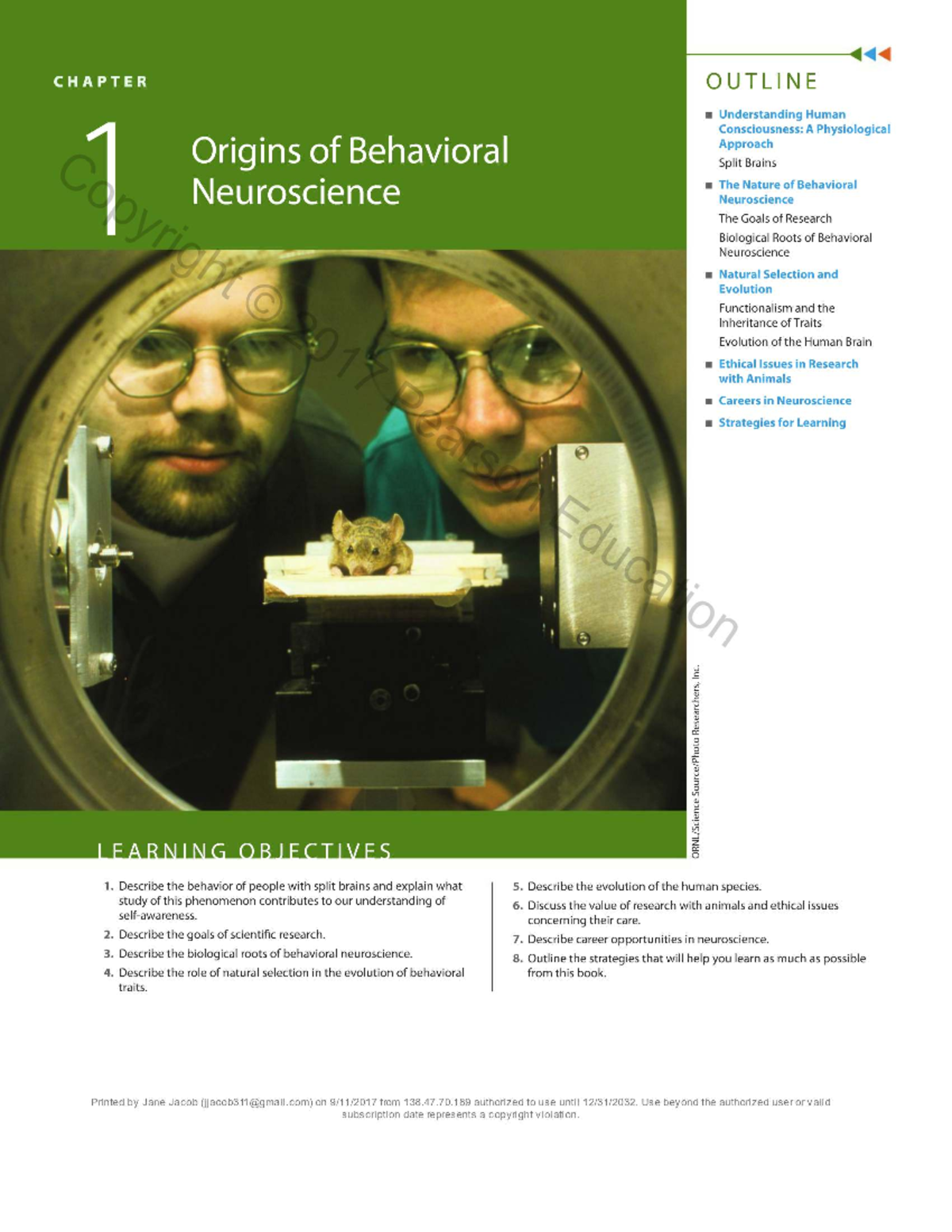 CHAPTER 1 NOTES: Understanding Behavioral Neuroscience - Carlson - Studocu