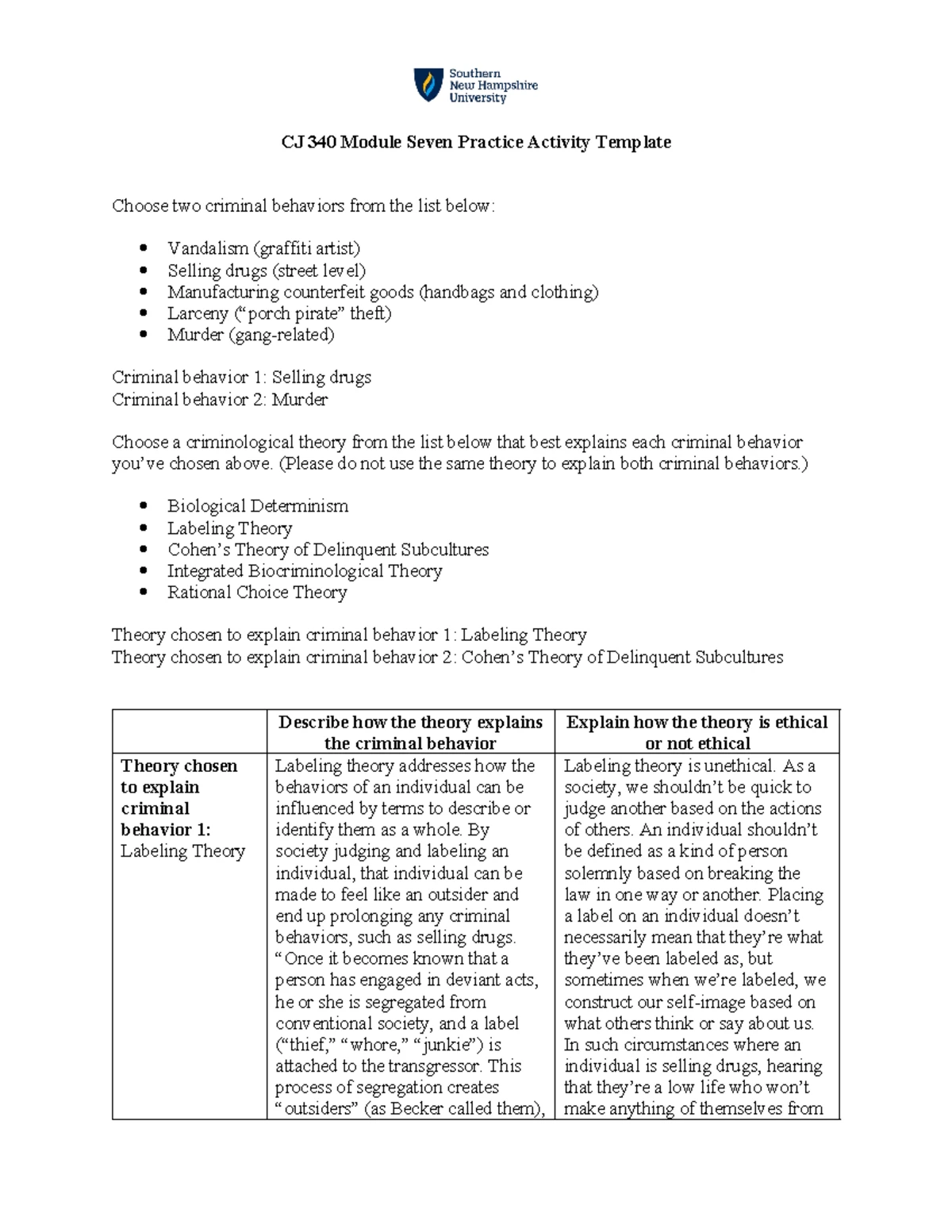 CJ 315 Module Two Practice Activity Template - CJ 315 Module Two ...