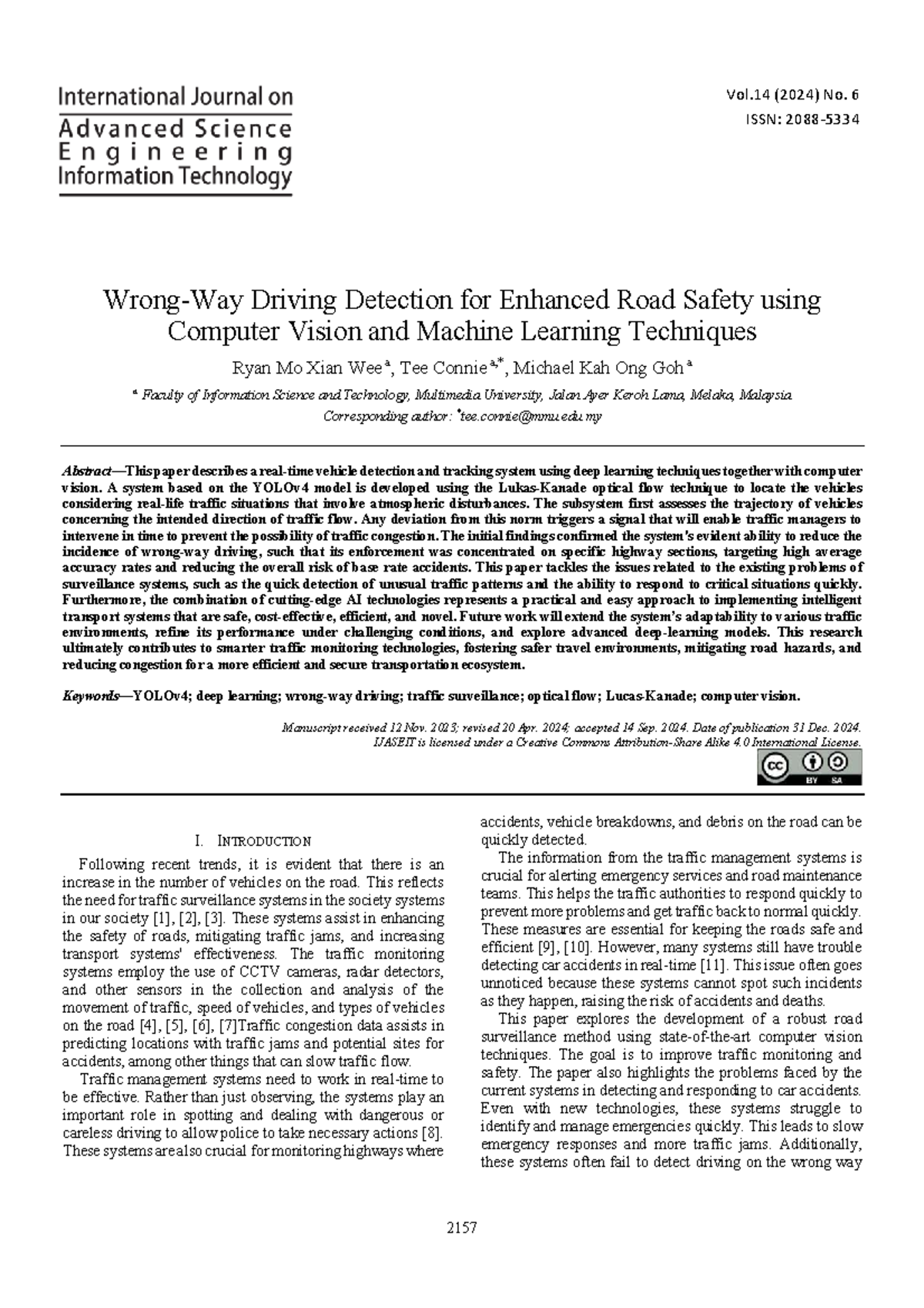 Driving Detection for Enhanced Road Safety: YOLOv4 & Optical Flow ...
