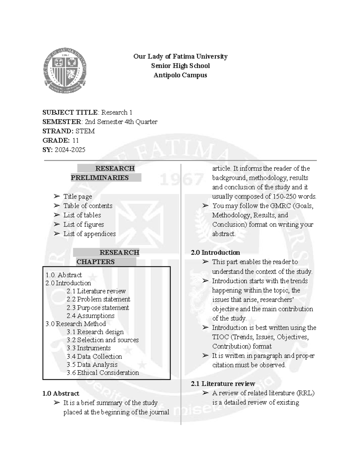 Research 1 - Lecture Notes for STEM Grade 11 (2nd Sem) - Studocu