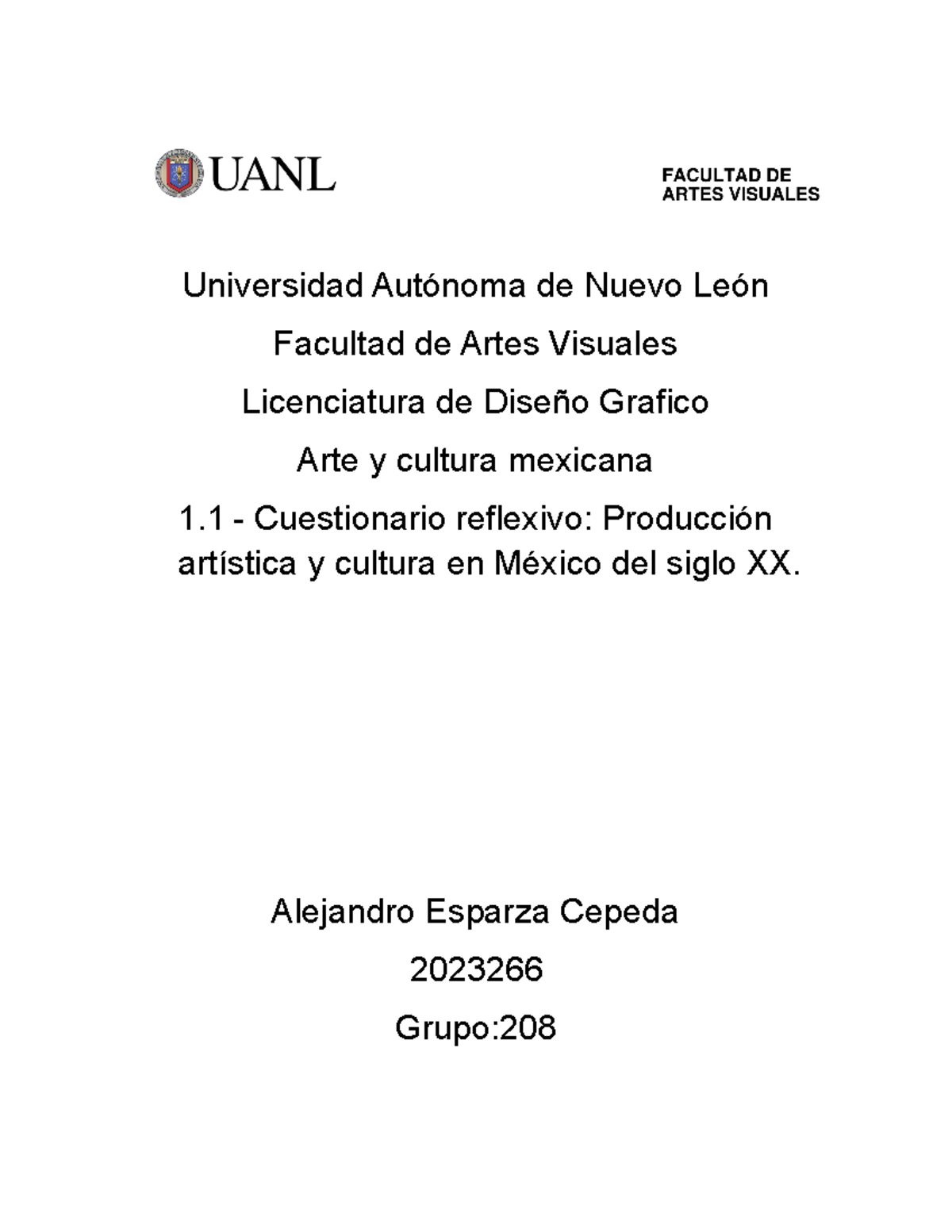 1.1 - Cuestionario reflexivo AEC - Universidad Autónoma de Nuevo León ...