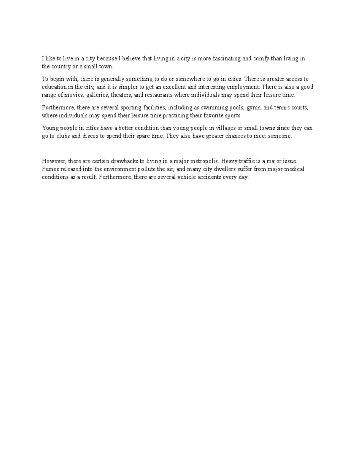 IELTS Writing Task: City vs Countryside Living Debate - Studocu