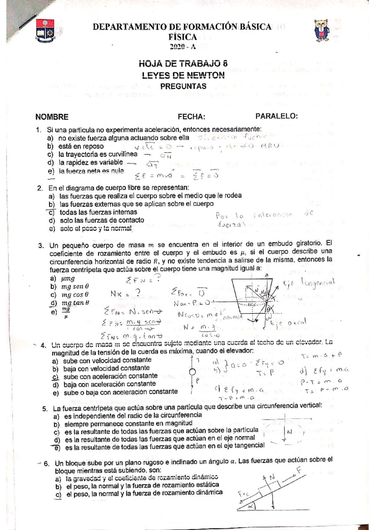 Hoja de trabajo 12- Fisica Mendoza JEAN GR09 - FÍSICA HOJA DE TRABAJO ...