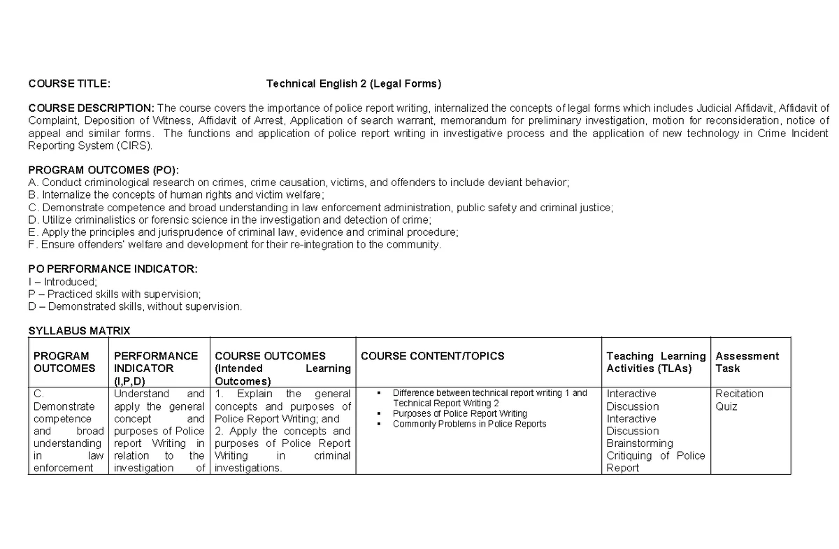Ilide - IPER Evaluation of PNP Personnel Performance Standards - Studocu