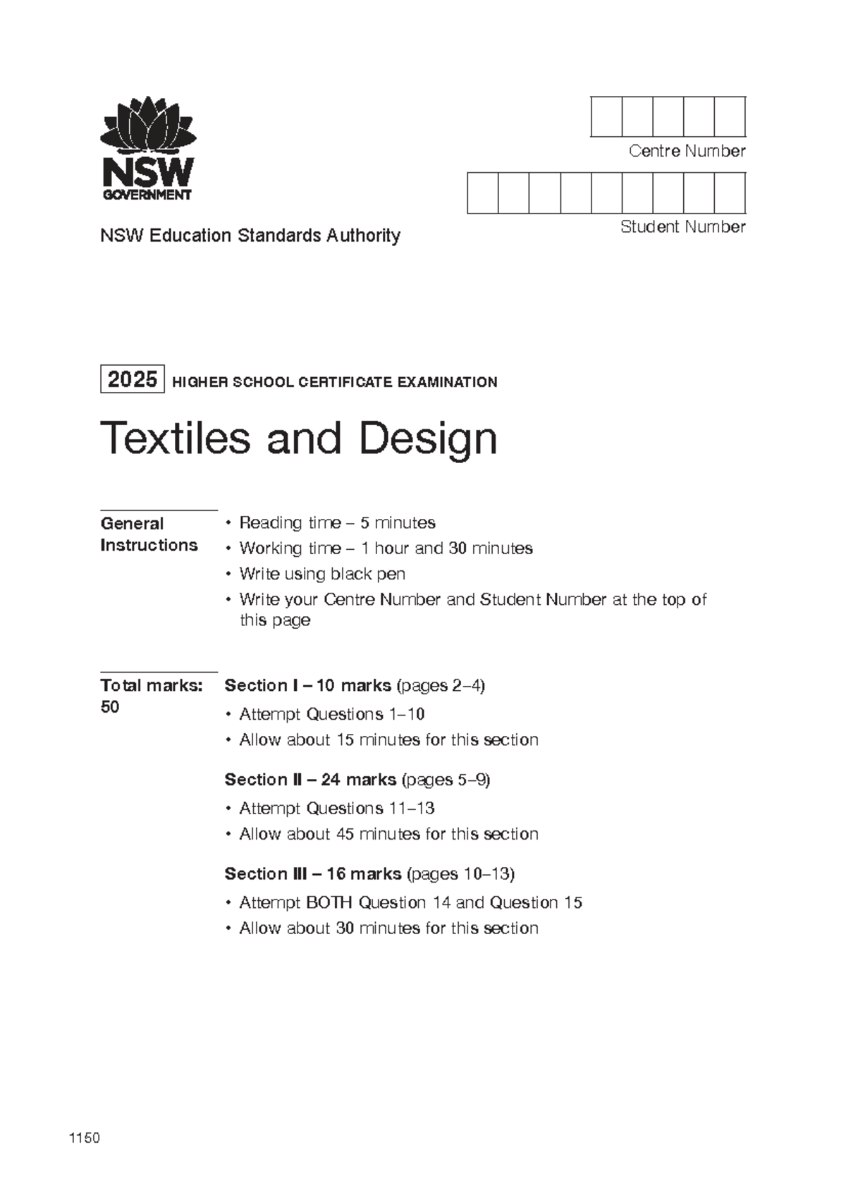 2025 HSC Textiles and Design Exam Paper - Studocu