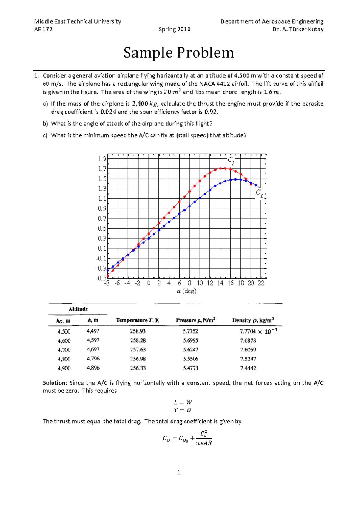 AE172 Midterm 1 Sample Problems & Solutions Analysis - Studocu