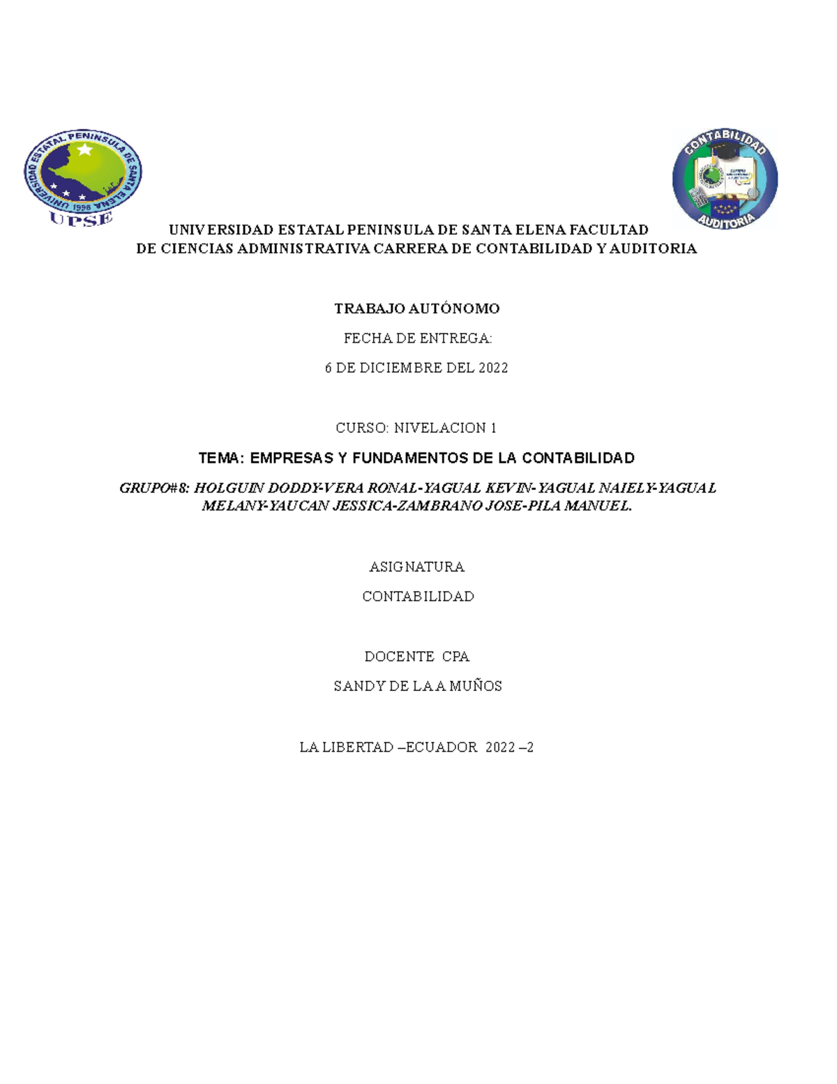 Importancia de los Documentos Fuentes en Contabilidad - Grupo 8 - Nivel ...